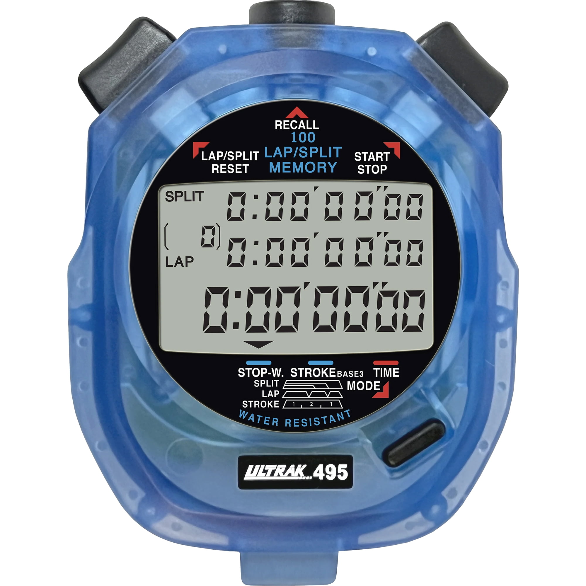 Ultrak 495-100 Dual Split Memory Stopwatch - Translucent Blue - Walmart.com