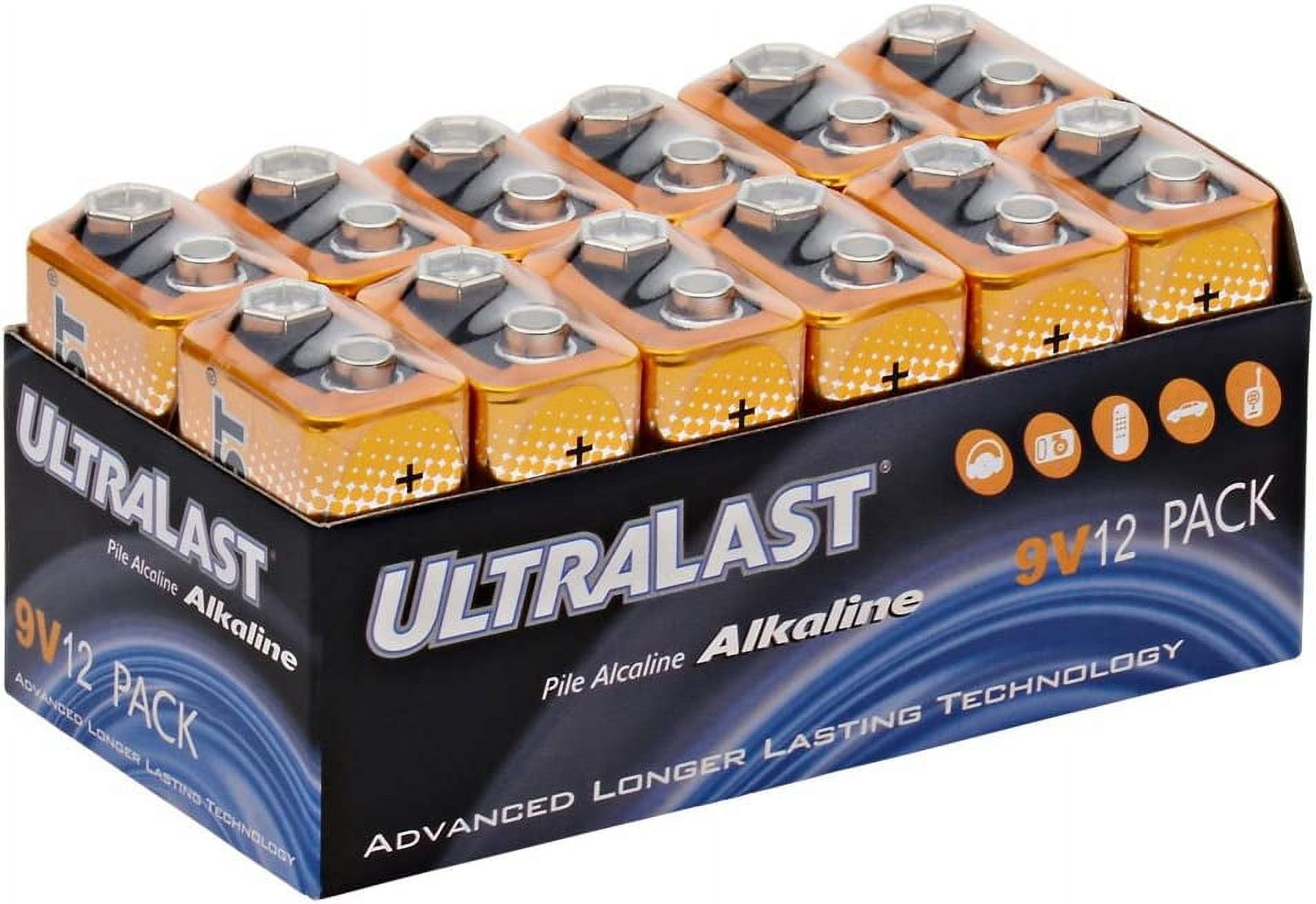 Ultralast UL129VB 9V Alkaline Battery, 12 Pack - Walmart.com