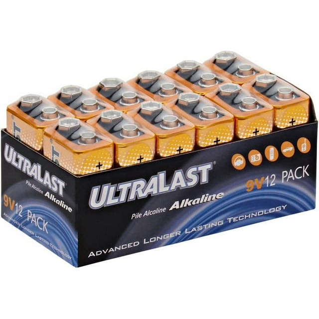 Ultralast UL129VB 9V Alkaline Battery, 12 Pack - Walmart.com