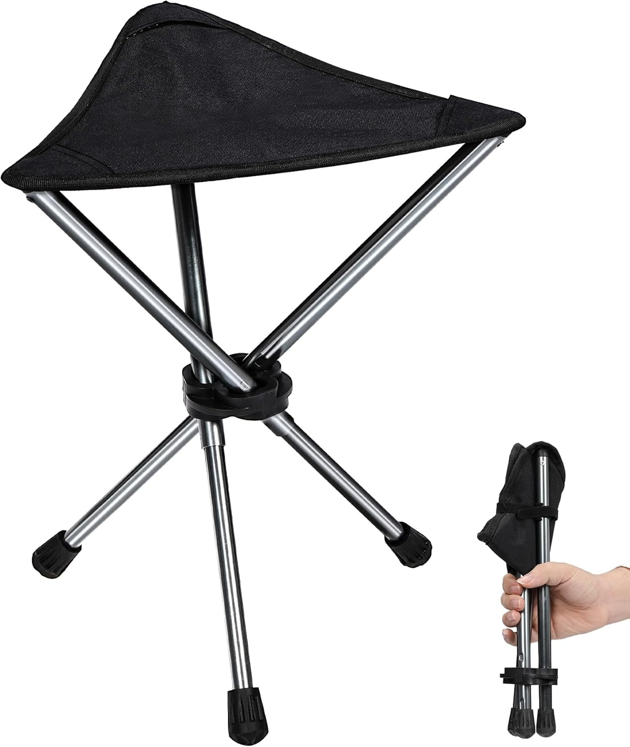 Ultralight Camping Stool with Retractable Legs, Portable 3 Legged ...