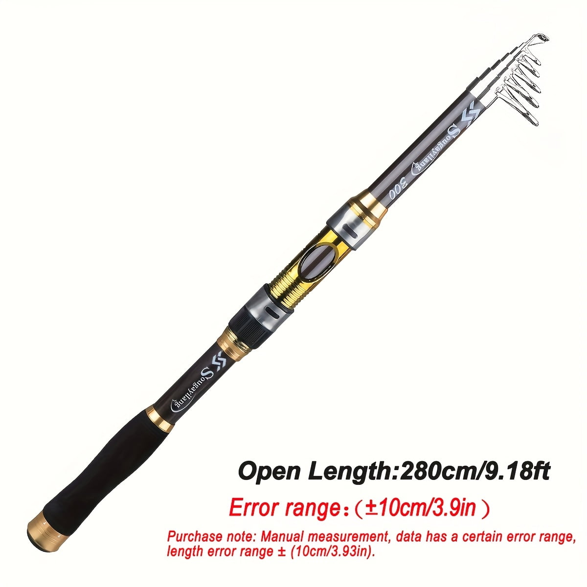 Ultralight Carbon Fiber Spinning Premium Fishing Rod - Portable, Medium ...