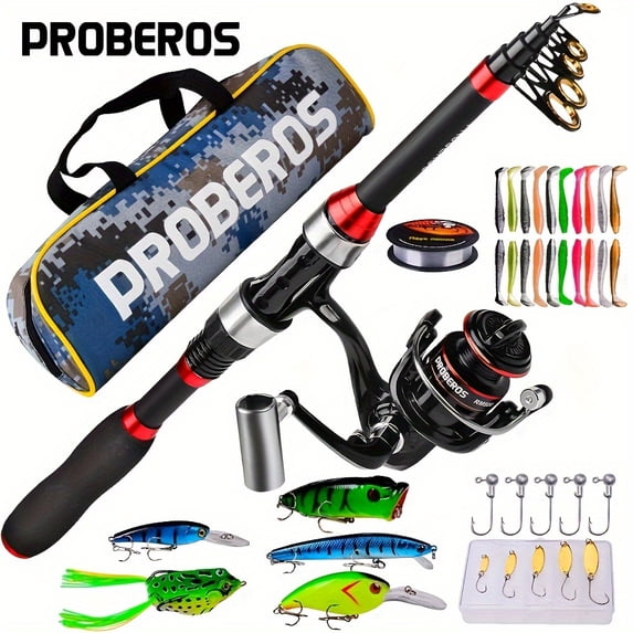 Ultralight Carbon Fishing Rod Set with Spinning Wheel and Long Cast ...