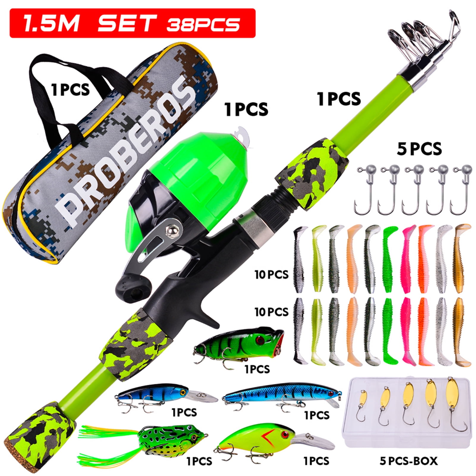 Ultralight Fishing Rod for Kids - Complete Tackle Set with Reel and ...