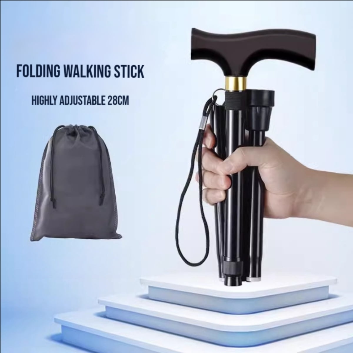 Ultralight Foldable Adjustable Trekking Pole Durable Hiking Stick with ...