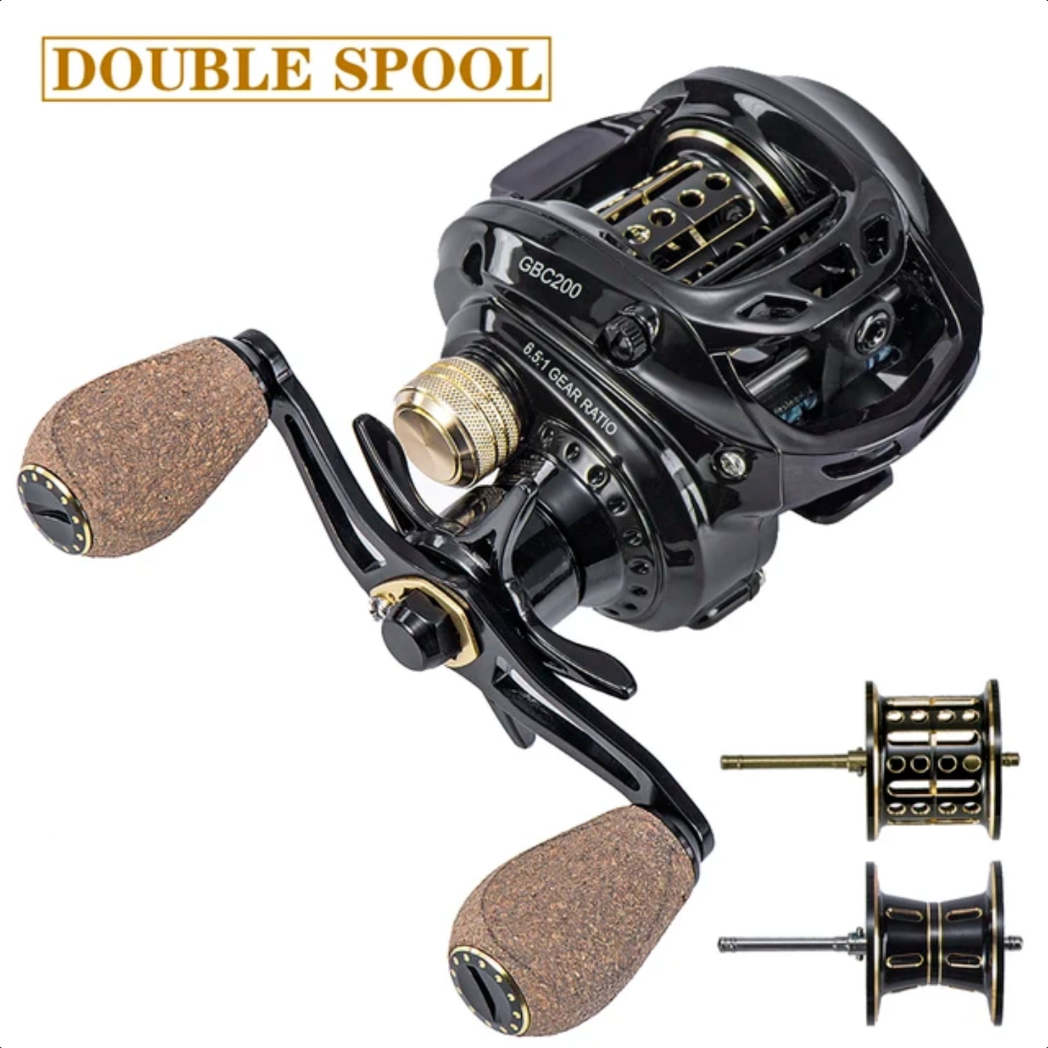 GBC200 142g Ultralight Carbon Fiber BFS Baitcasting Fishing Reel Double ...