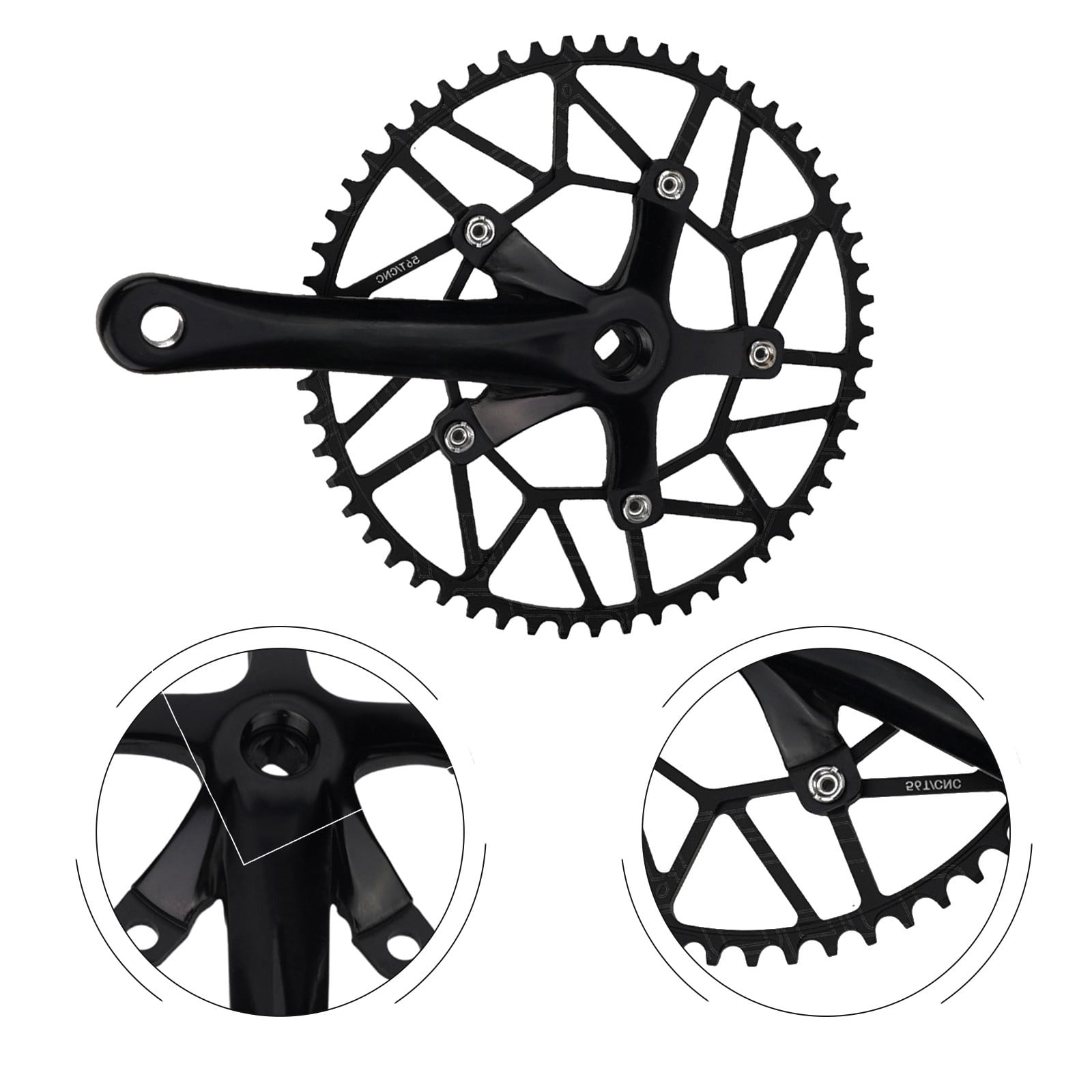 Ultralight Hollow 130Bcd 5058T Chainring Bicycle Crankset 170Mm Crank ...