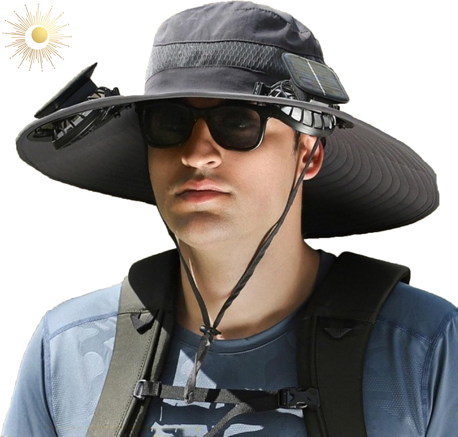 Ultralight Solar Fan Sun Hat, Ultralight Wide Brim Solar-Powered & USB ...