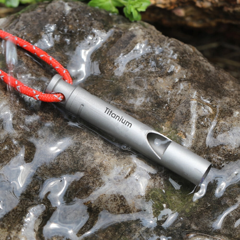 Ultralight Titanium Emergency Whistle with Cord Outdoor Survival ...