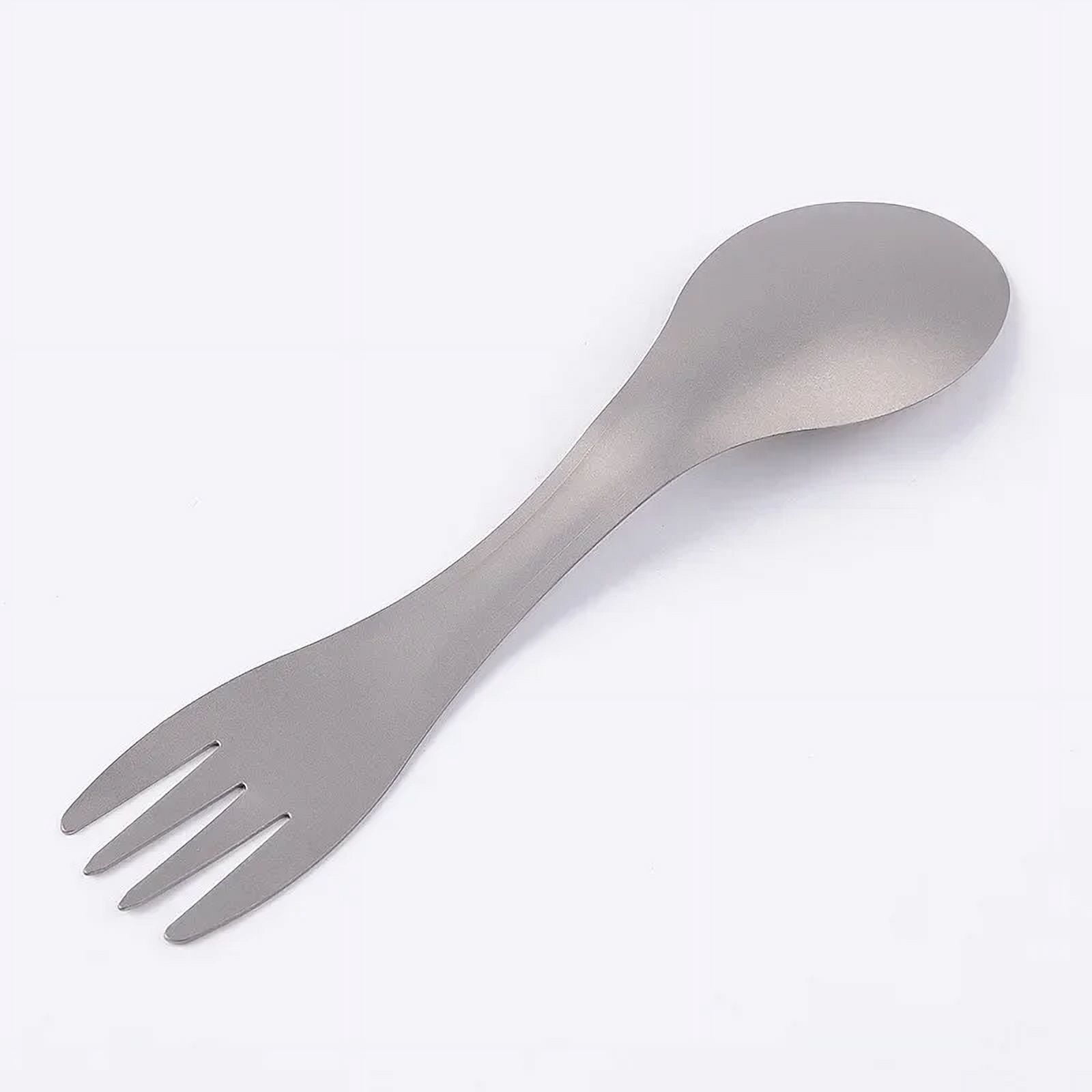 Ultralight Titanium Spoon Super Hard 2 In 1 Fork Spoon Outdoor Camping ...