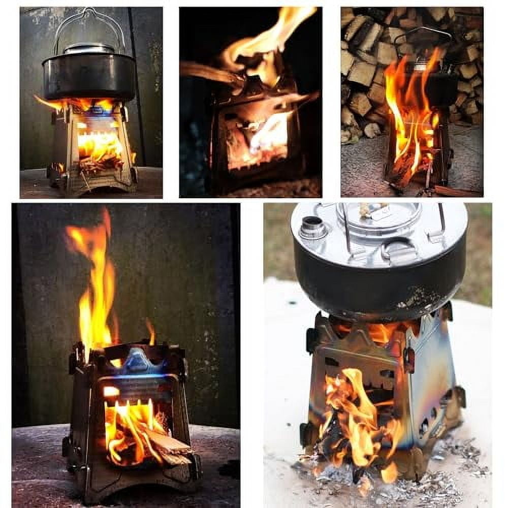 Ultralight Wood Burning Stove Portable Backpacking Stove Titanium Multi ...