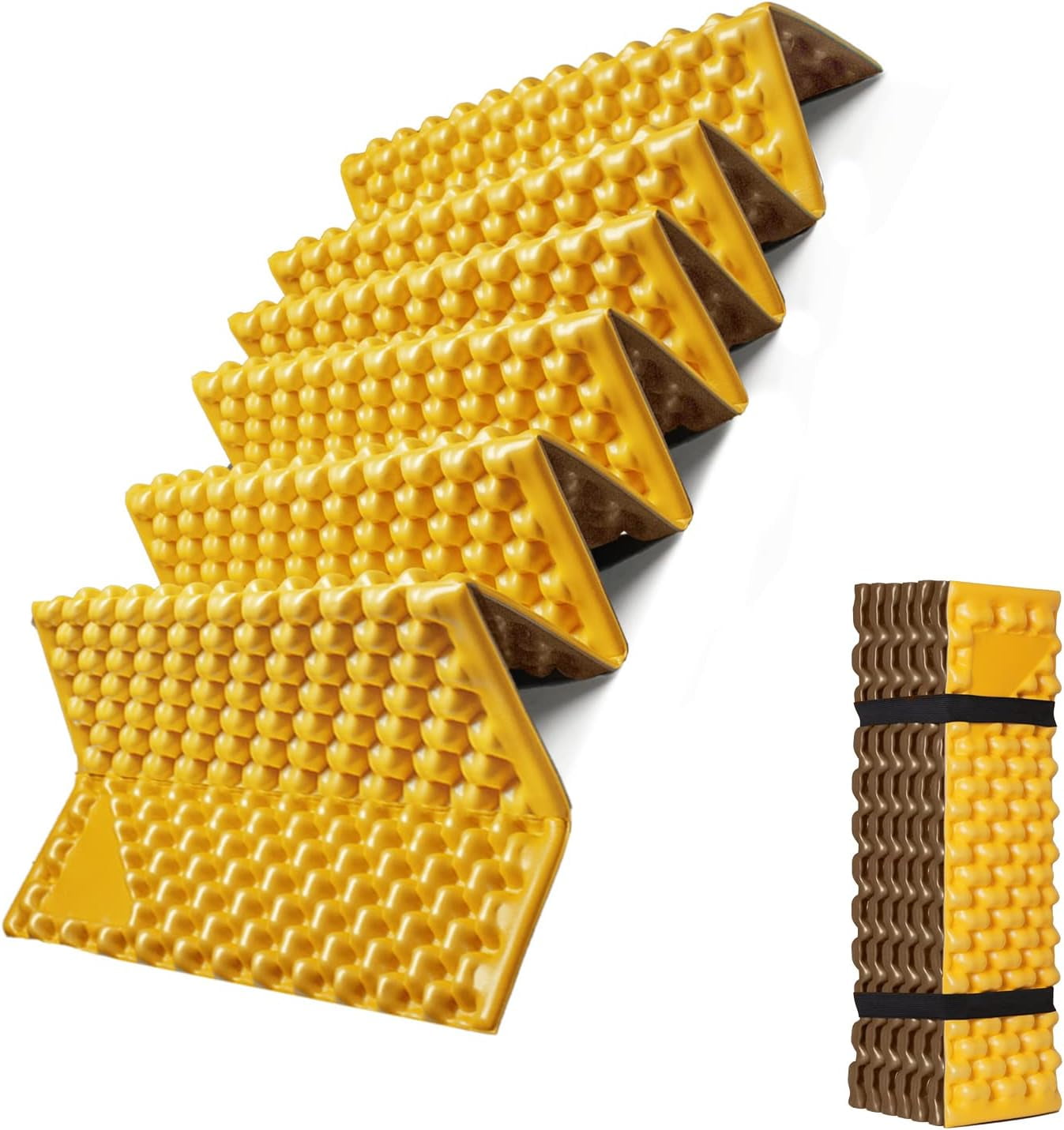 Ultralight Yellow Closed-Cell IXPE Foam Camping Pad, Waterproof Folding ...