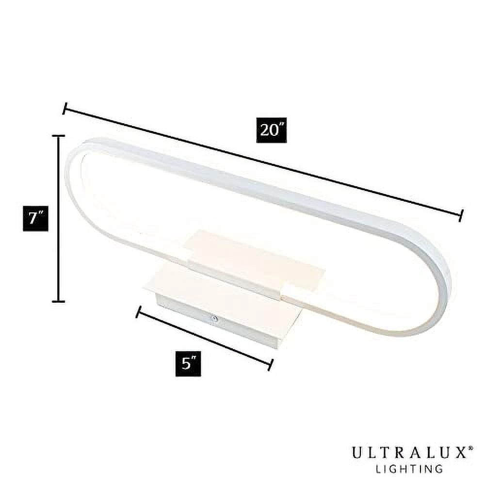 Ultralux Modern Hoop Edge Lit LED Vanity Light - 20 Inch Wall Mounted ...