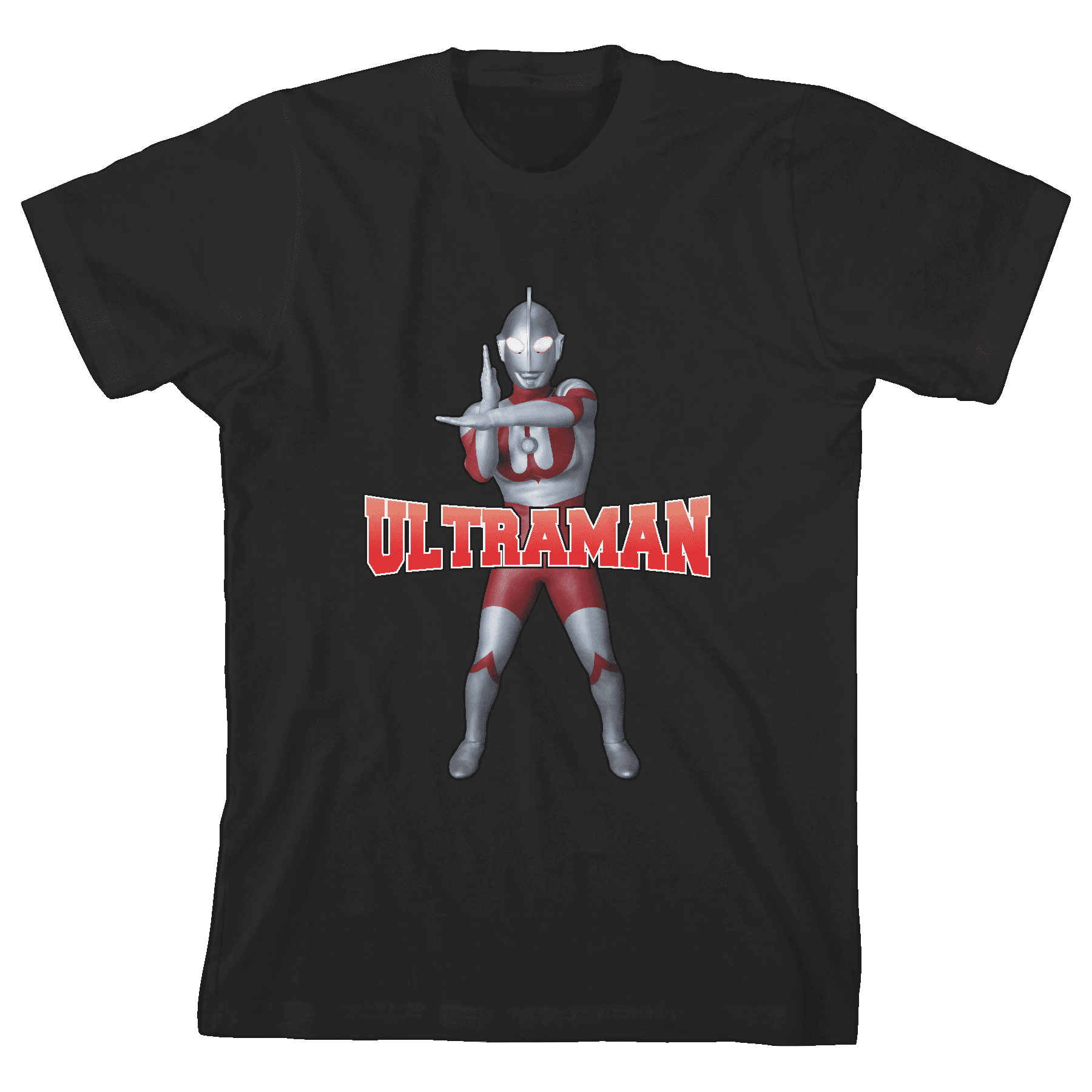 Ultraman Beam Stance Crew Neck Short Sleeve Boy's Black T-shirt-XL ...