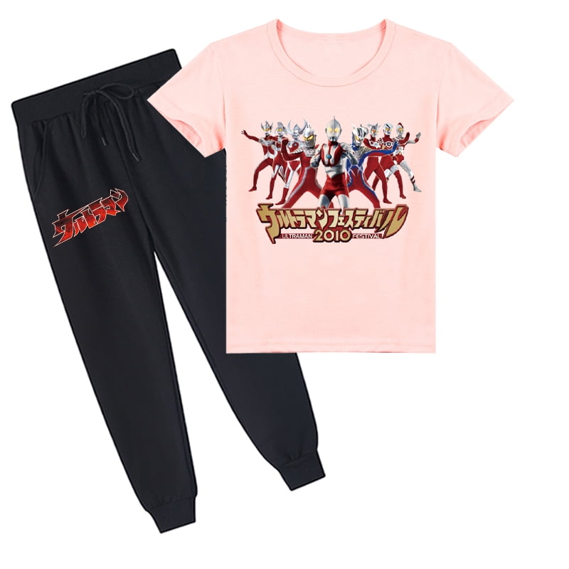 Ultraman Boys Girls Print Graphic Breathable Short T-shirt with Long ...