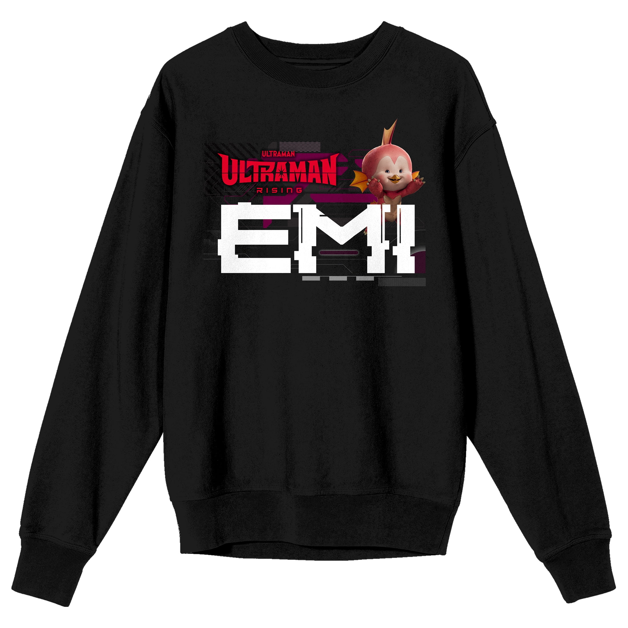 Ultraman: Rising Emi Adult Black Crew Neck Long Sleeve Sweatshirt-Small ...