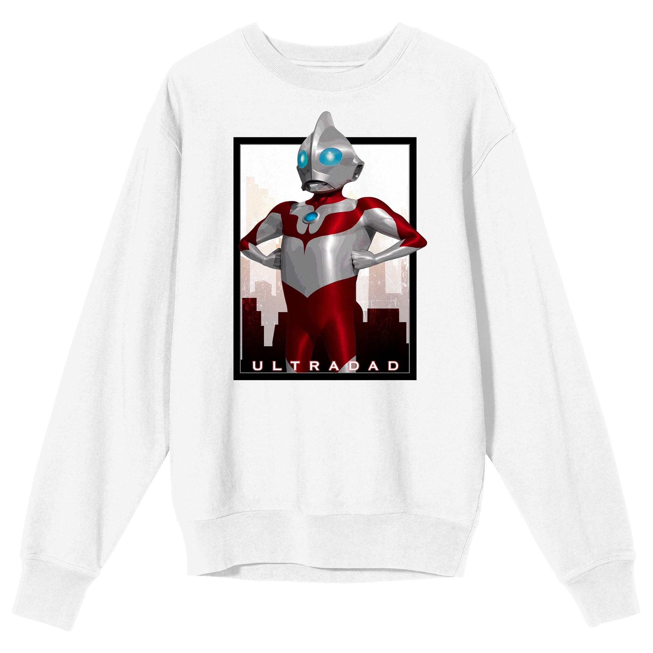 Ultraman Rising Ultradad Crew Neck Long Sleeve White Adult Sweatshirt ...