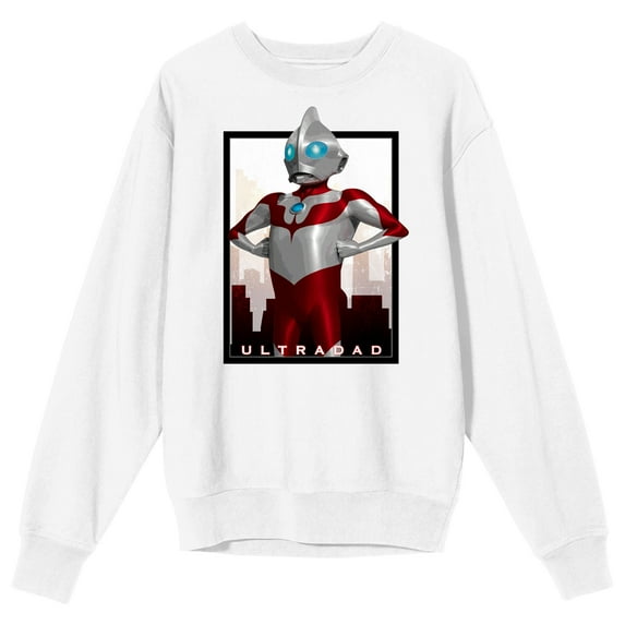 Ultraman Rising Ultradad Crew Neck Long Sleeve White Adult Sweatshirt ...