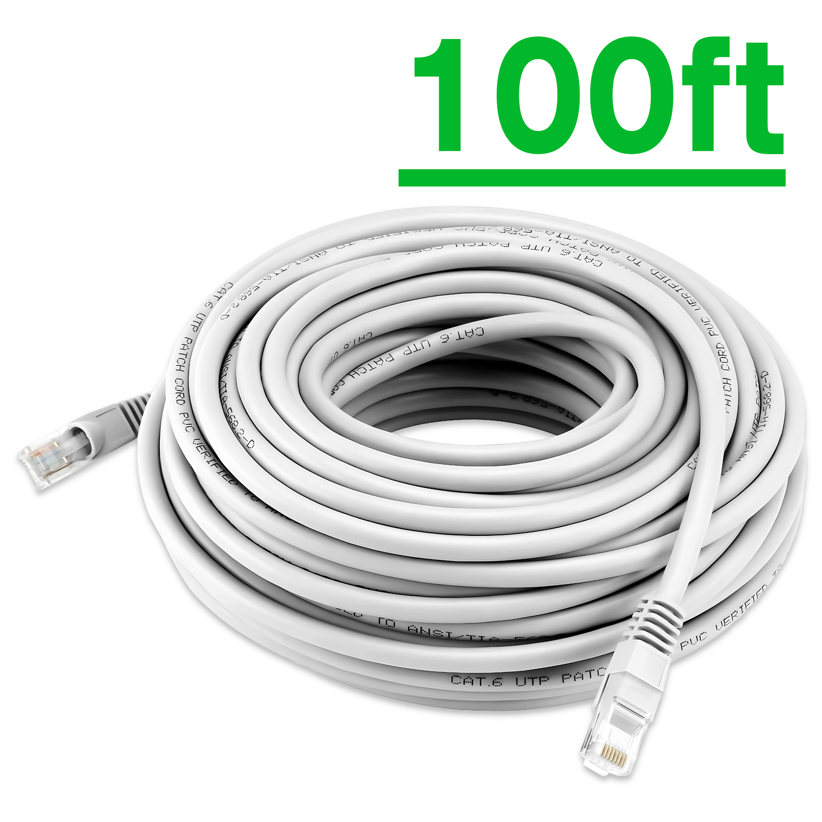 Ultrapoe Cat6 Ethernet Cable 5 Pack 100ft RJ45 Network Cord Internet ...