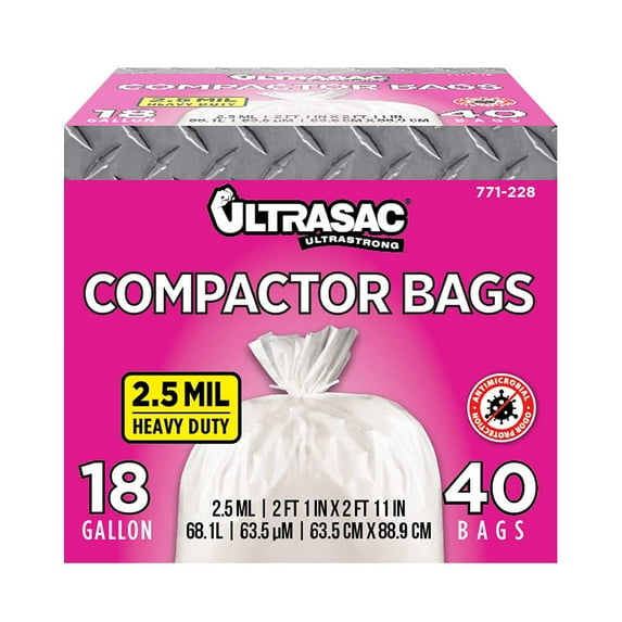 Ultrasac Trash Compactor Bags BDF32 - (40 Pack with 18 Gallon for 15 ...
