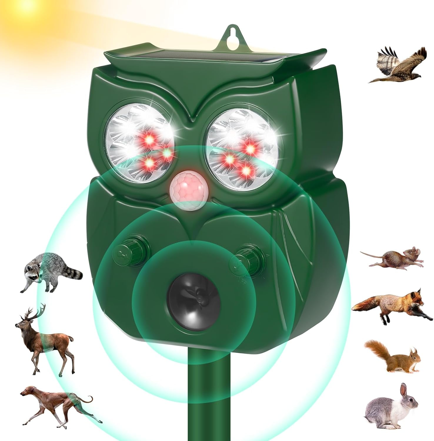 Ultrasonic Animal Repellent Outdoor Solar Animal Repeller with Motion ...