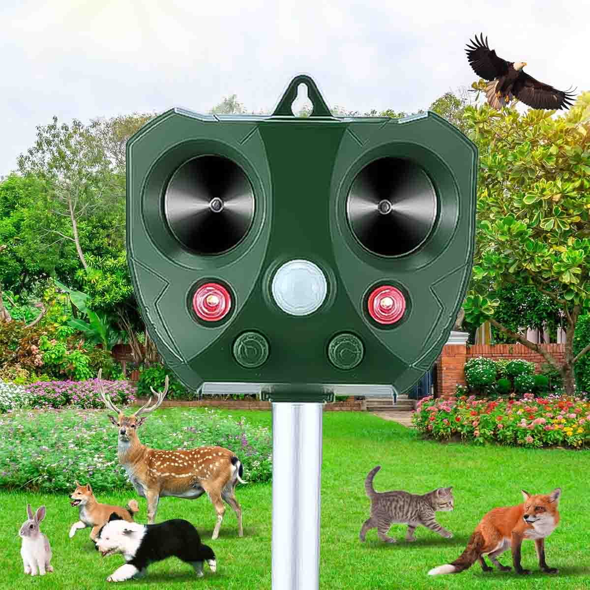 Ultrasonic Animal Repellent,Solar Powered Animal Repeller Outdoor Cat ...