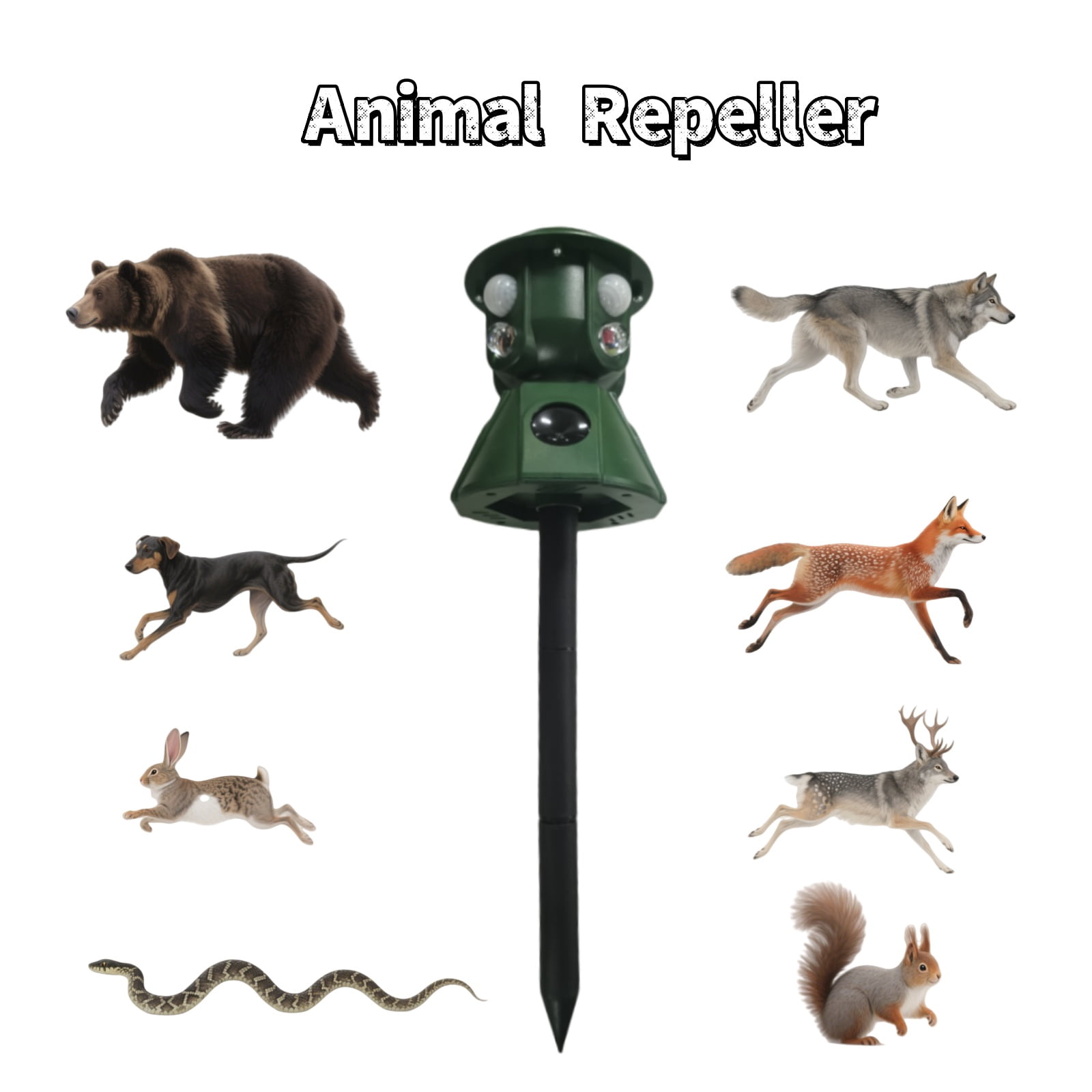 Ultrasonic Animal Repeller 360 Degree 5 Settings For Effective Pest ...