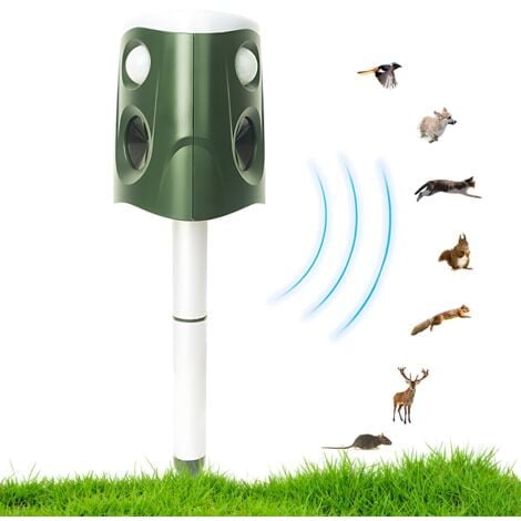 Ultrasonic Animal Repeller Outdoor, IP66 Waterproof 360 Degree PIR ...