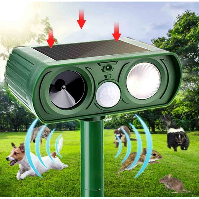Waterproof Ultrasonic Insect & Pest Repellent with Motion Sensor LED ...