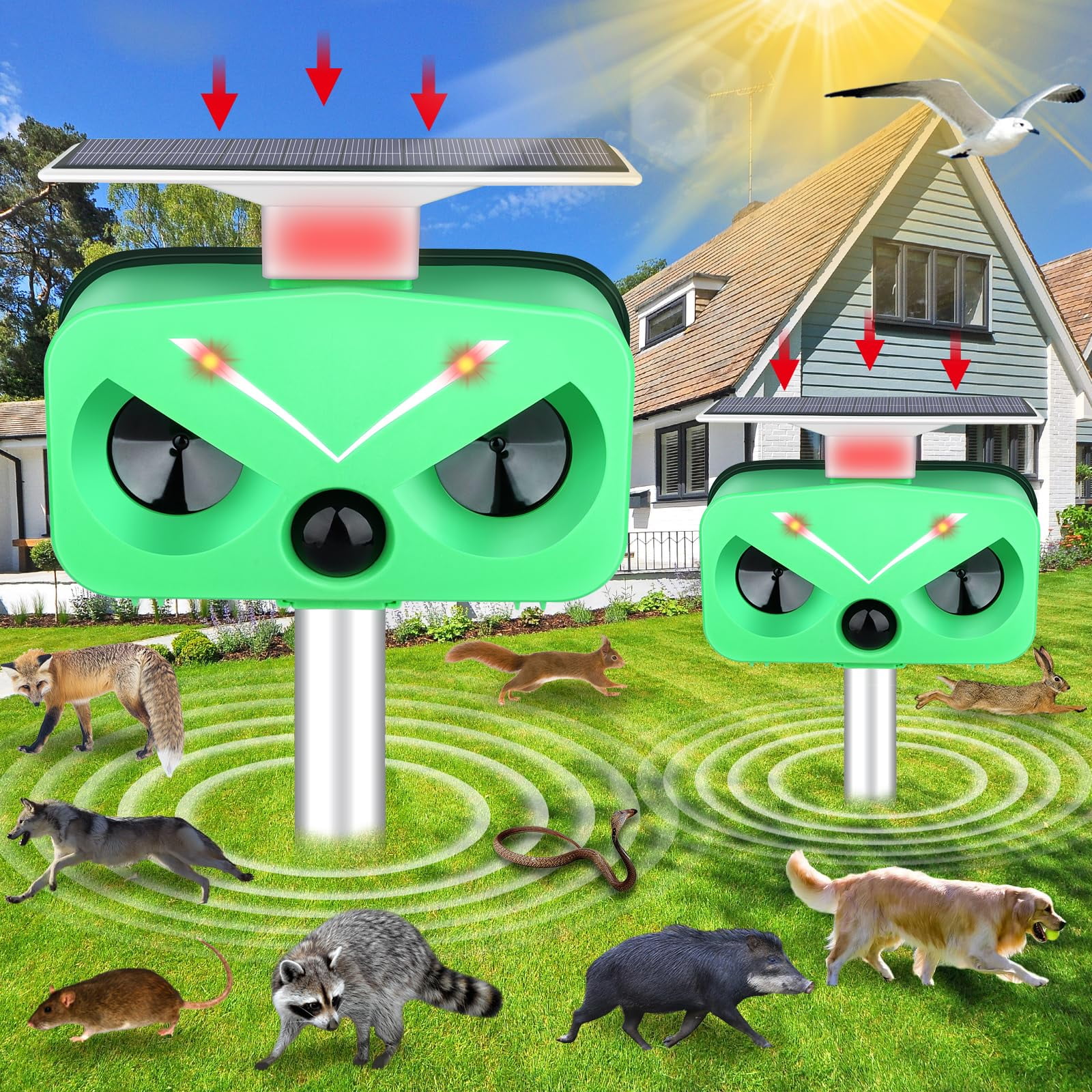 Ultrasonic Cat Repellent Outdoor, Solar Deer Repellent Devices ...