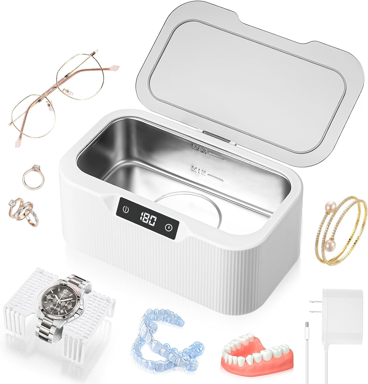 QD-Gotrays Ultrasonic Cleaner 500ml Jewellry Cleaner Silver Cleaner ...