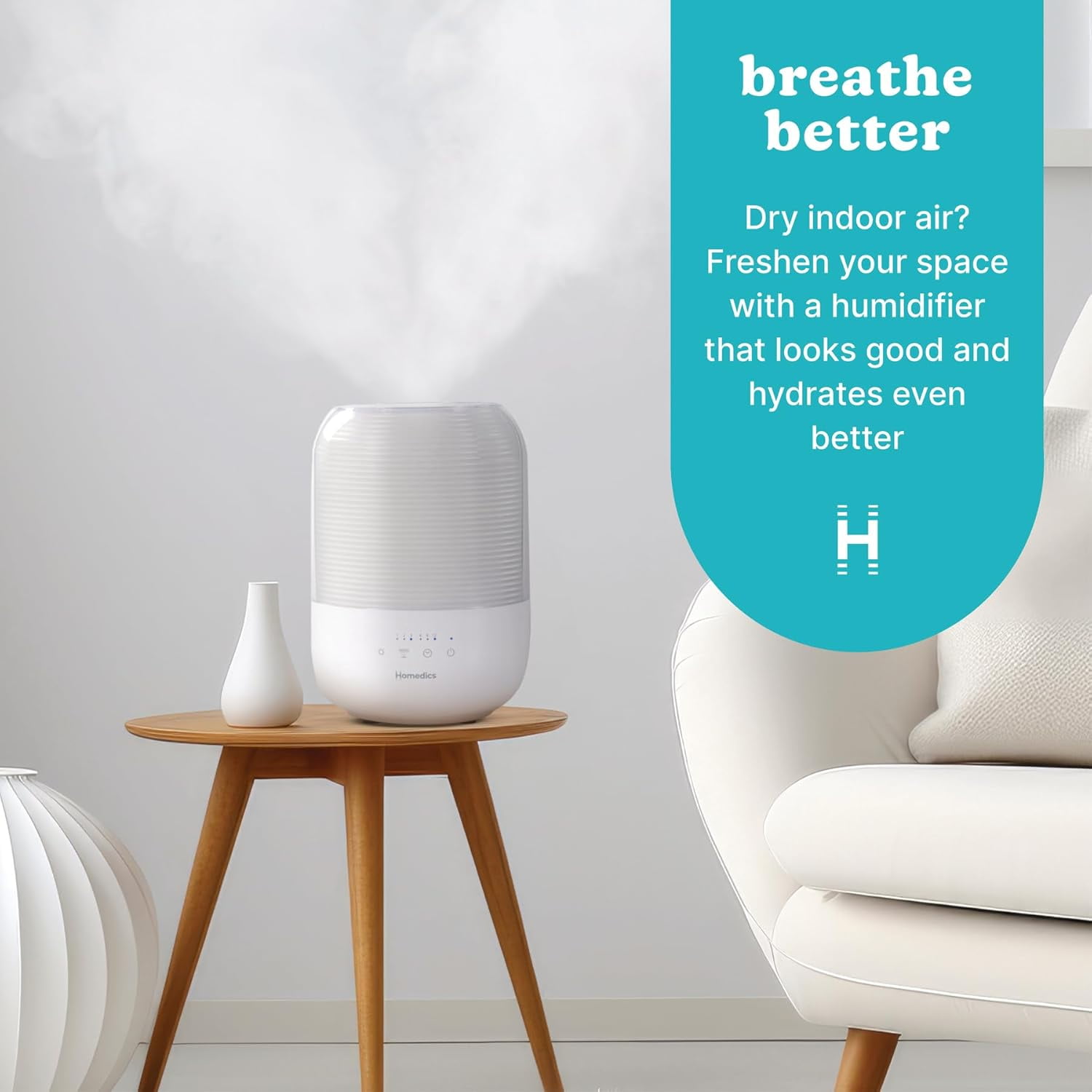 Ultrasonic Cool Mist Humidifier, Top-Fill 3L Water Tank, Covers 395 sq ...