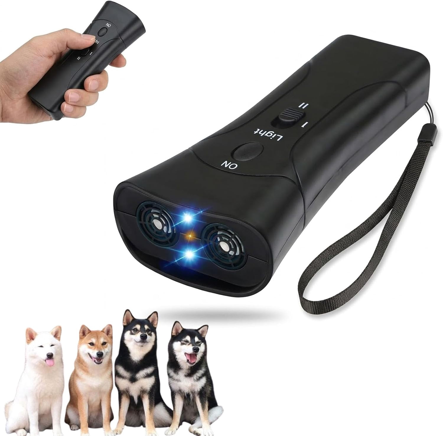 Ultrasonic Dog Bark Deterrent Device with Flashlight, Portable Pet ...