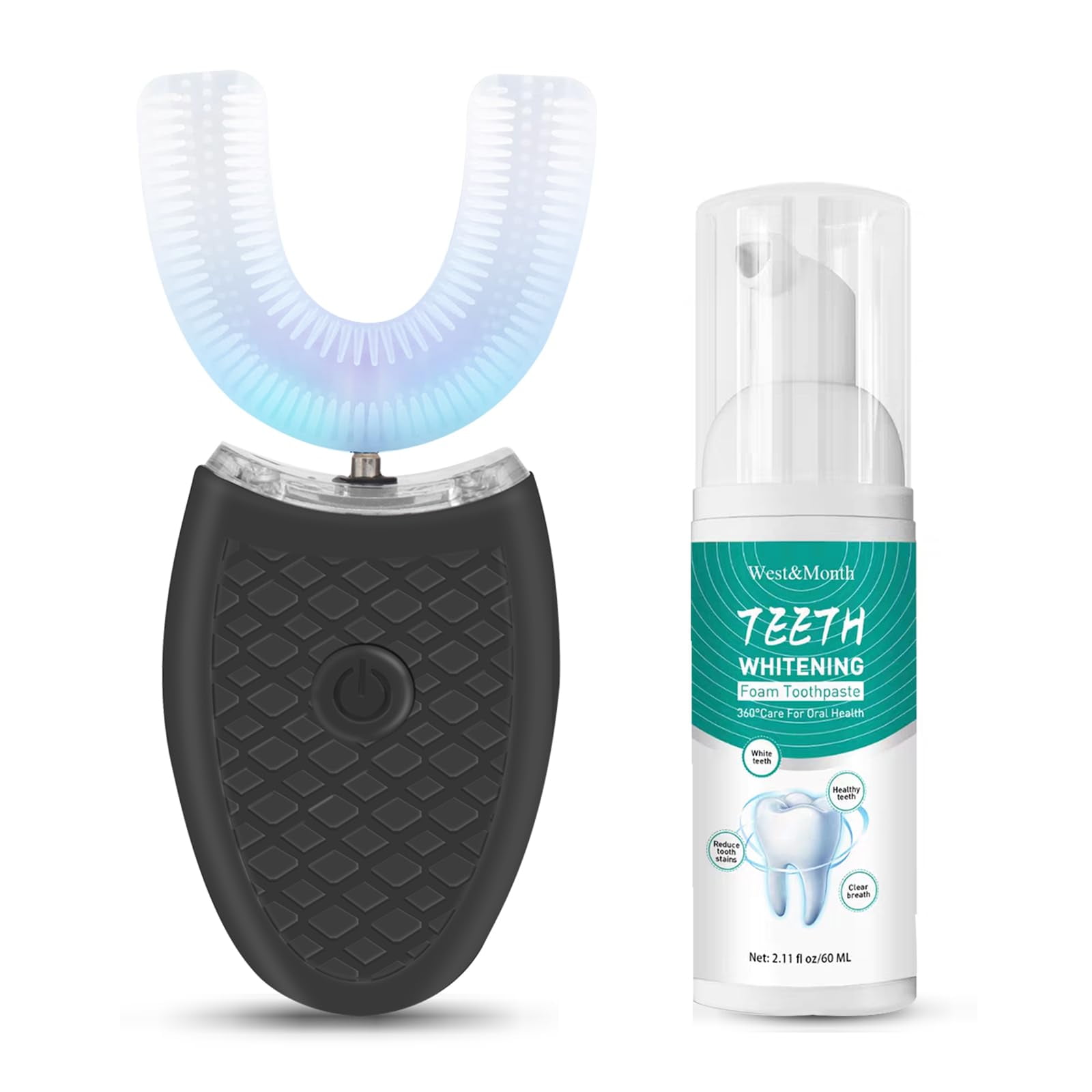 Ultrasonic Electric Toothbrush Adults, 360° Whole Mouth Toothbrush ...