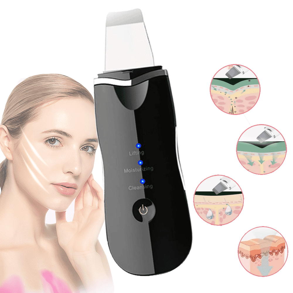 Ultrasonic Face Skin Scrubber Facial Cleaner Skin Peeling Blackhead ...