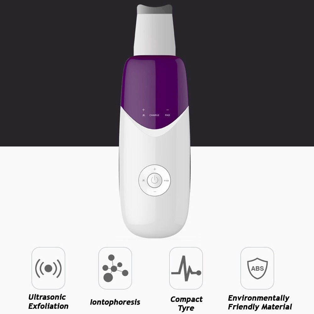 Ultrasonic Facial Skin Scrubber Ion Deep Face Cleaning Peeling ...
