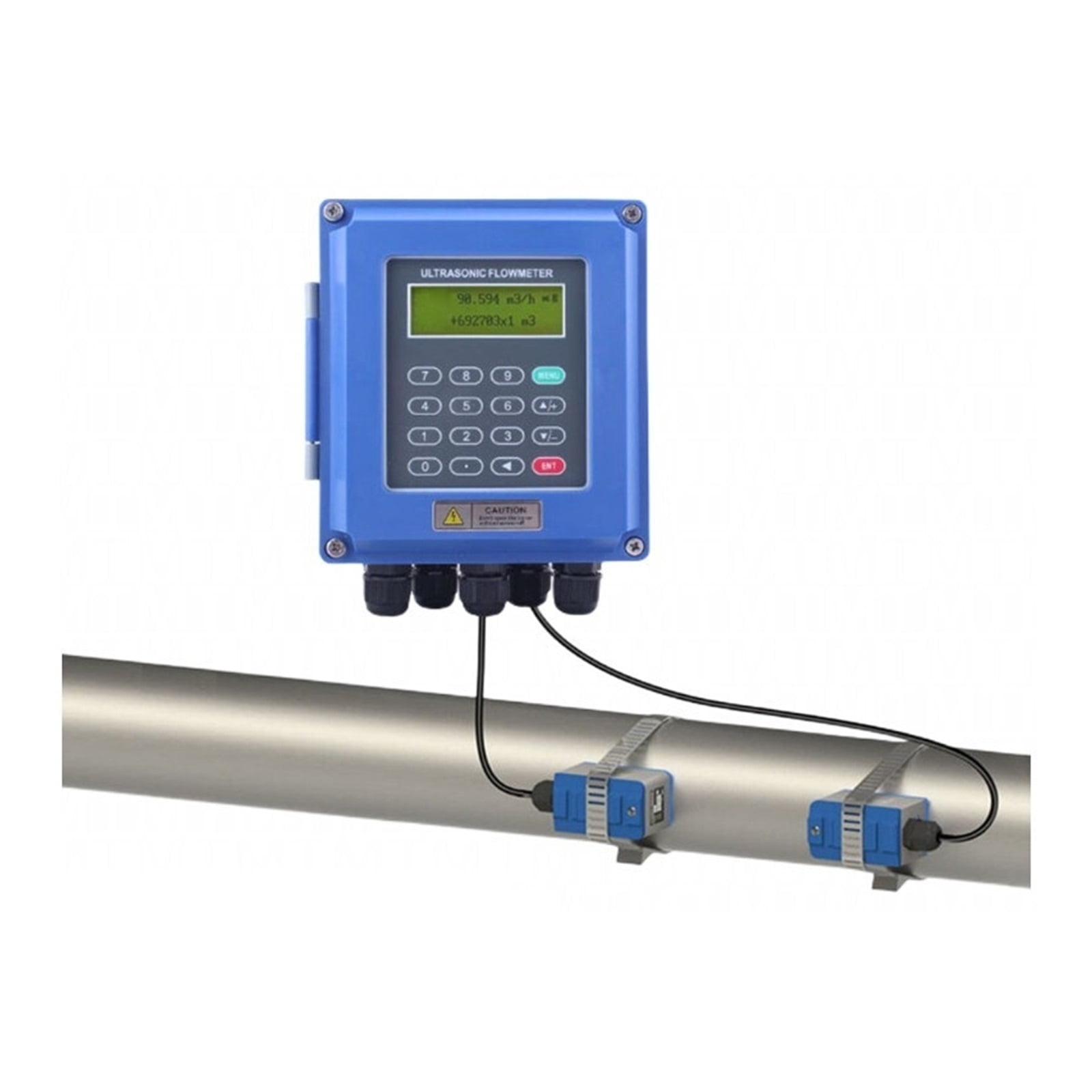 Ultrasonic Flow Meter Digital Flowmeter Power Supply For Water Oil Liquid Pipe Tube Measurement ...