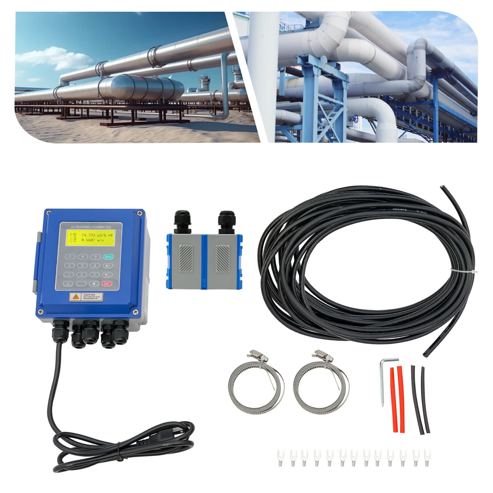 Ultrasonic Flow Meter TUF-2000B TM-1 DN50~700m Fixed Clamp on Flowmeter ...