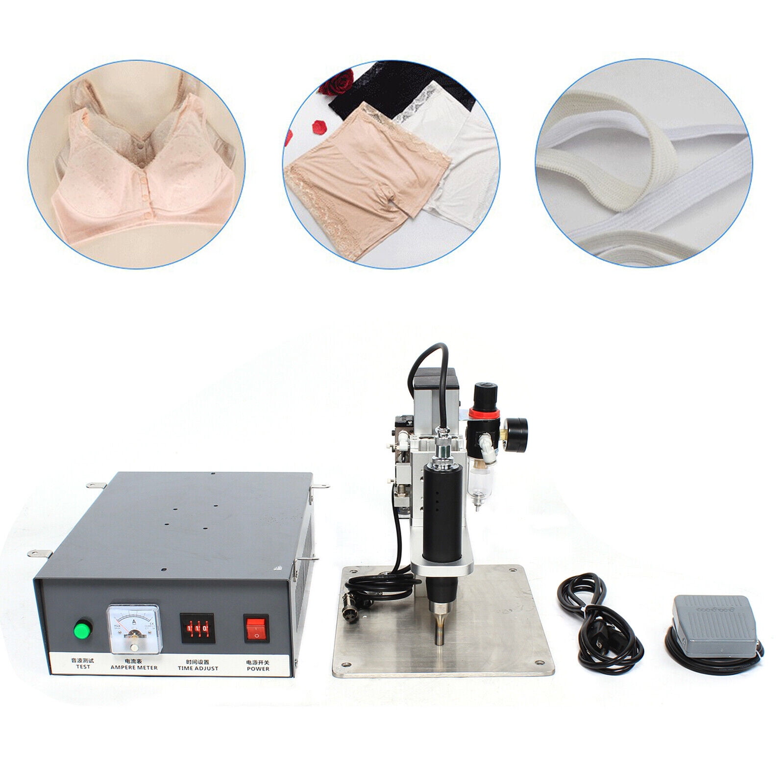 Ultrasonic Hot Fix Setting Spot Welder 35Hz 500W Pneumatic Weld Sewing ...