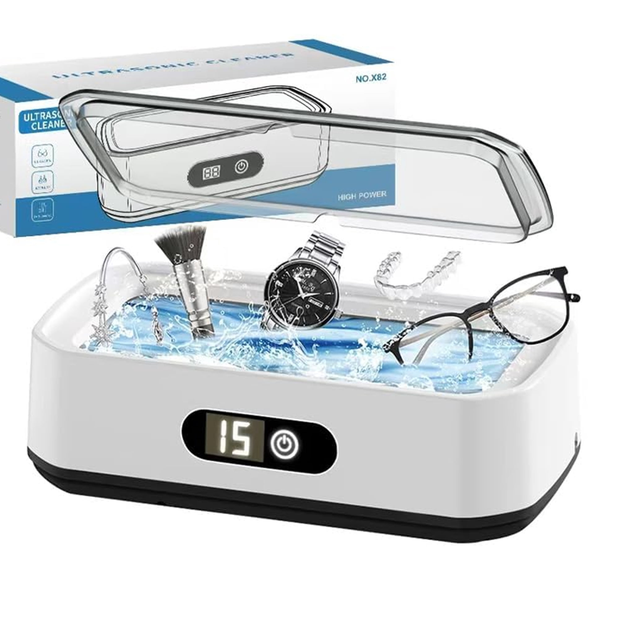 Ultrasonic Jewelry Cleaner, 49KHz Ultrasonic Cleaner with 5 Modes ...