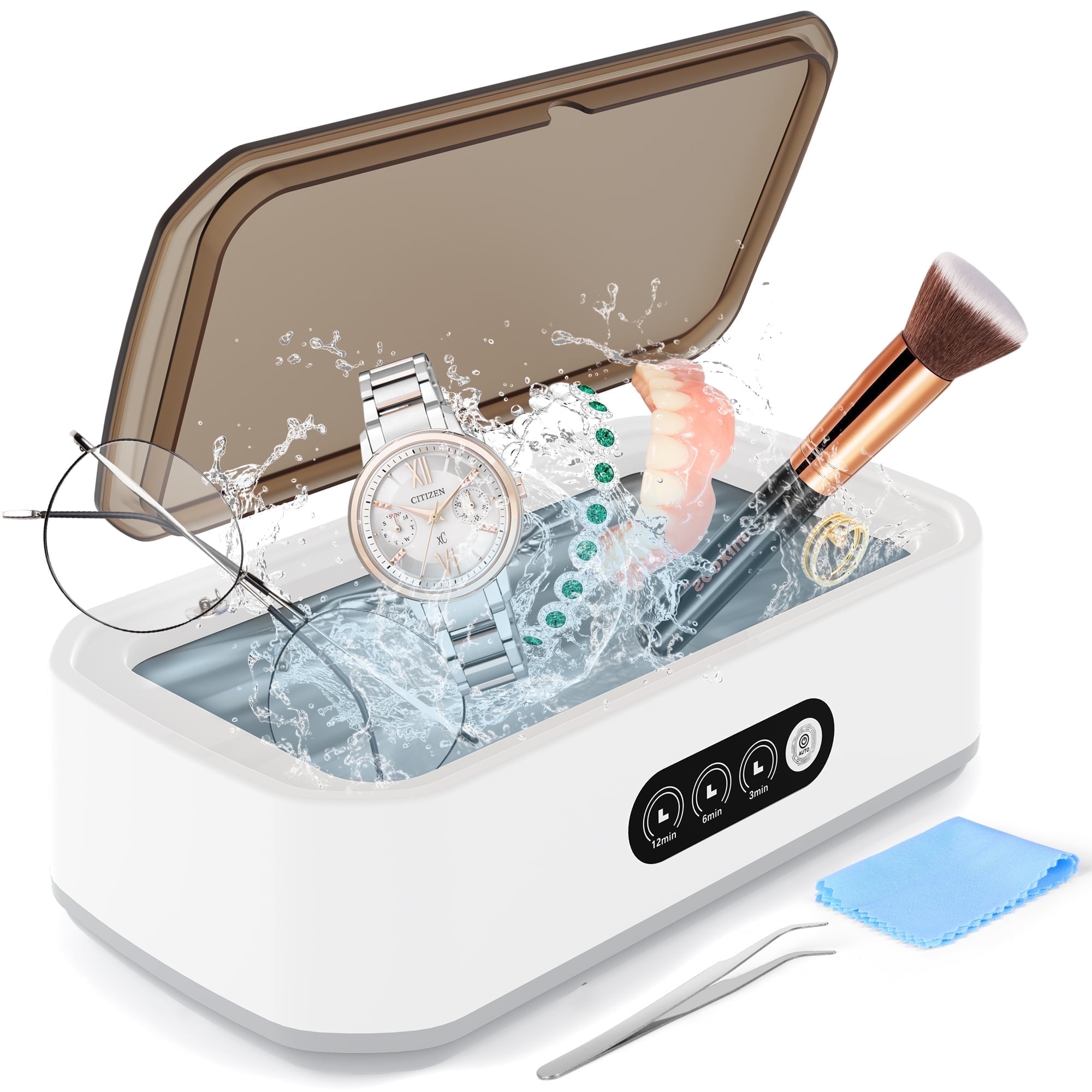 Ultrasonic Jewelry Cleaner,22oz (650ml) 48KHz Portable Professional ...