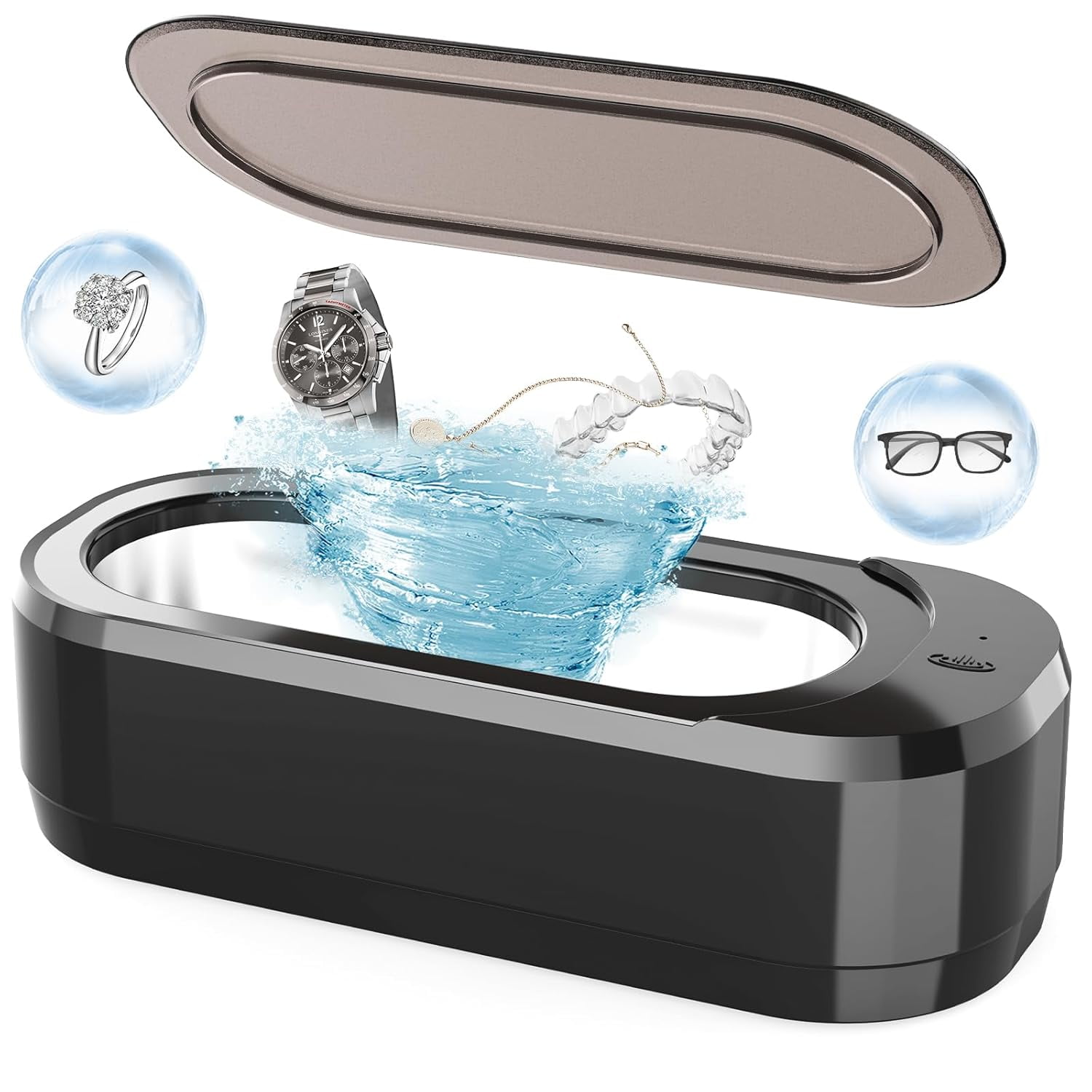 Ultrasonic Jewelry Cleaner, Jewelry Cleaner Machine 12oz 46KHz ...