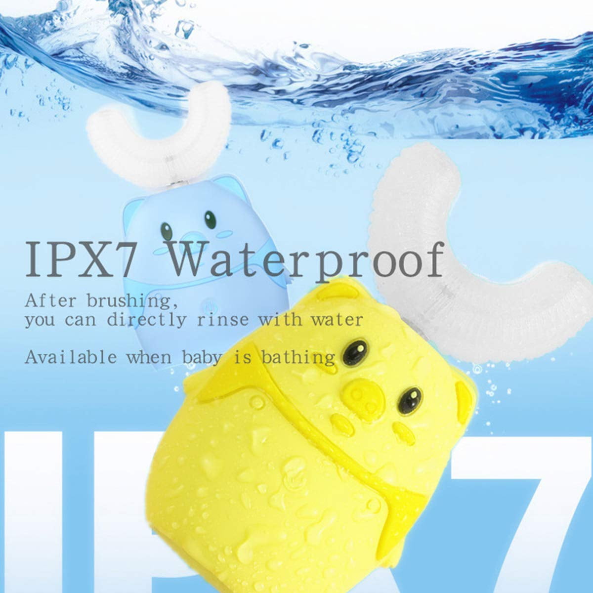 Ultrasonic Kids Electric Toothbrush , U-Type Silicone Toothbrush ...