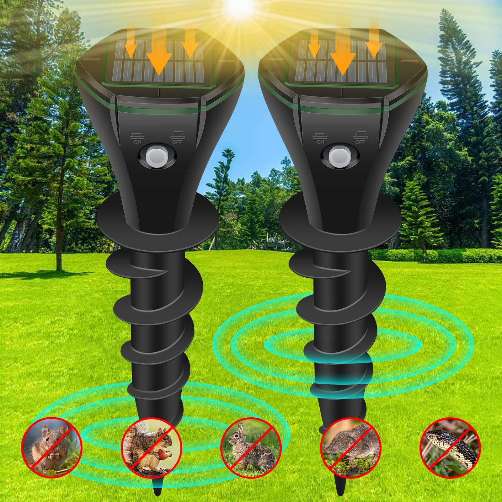 Ultrasonic Mole Repellent Outdoor, 2024 Upgrade Mole Repellent for Lawn ...