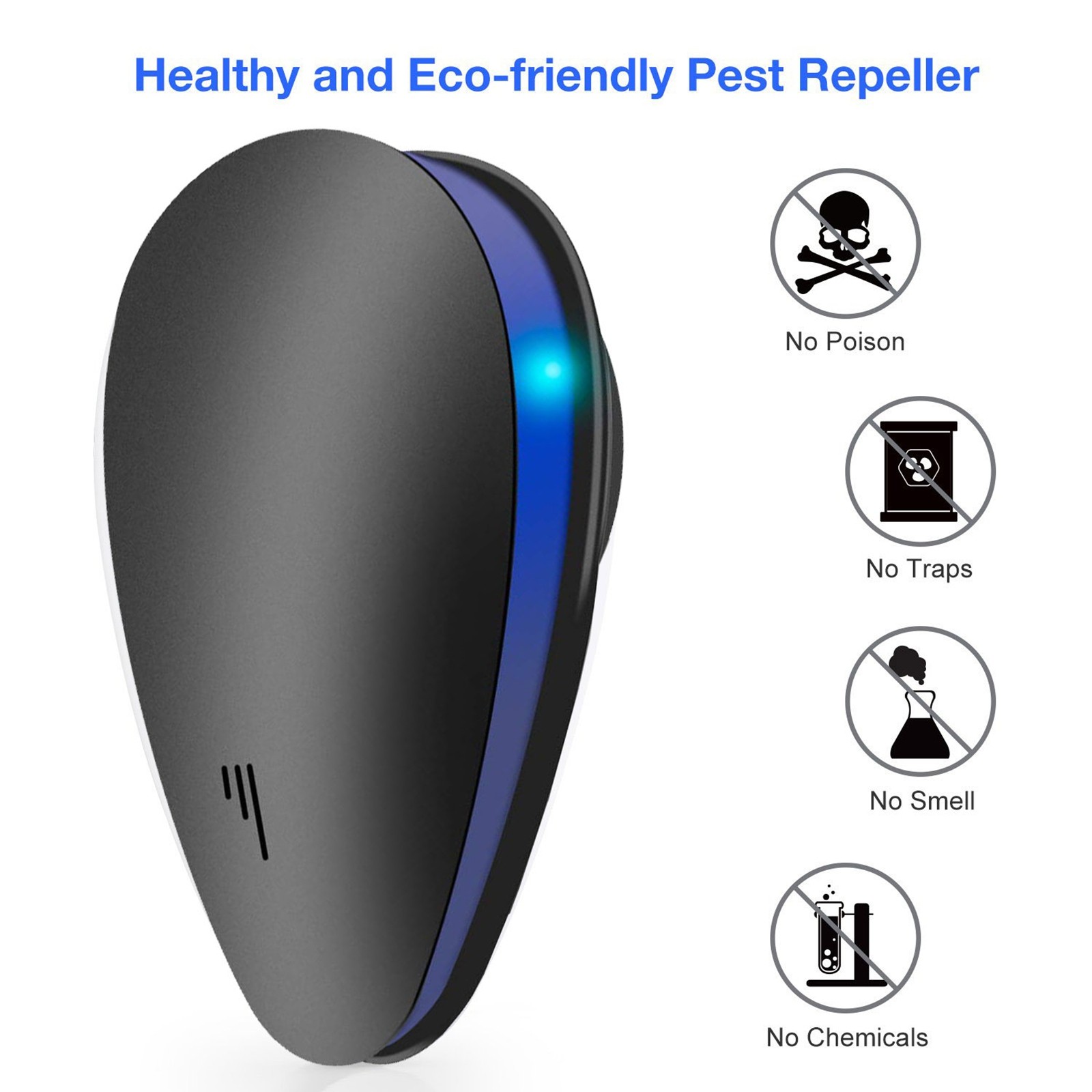 Ultrasonic Mosquito Sterilizer Plug In Style Ultrasonic Anti-Bite Lamp ...