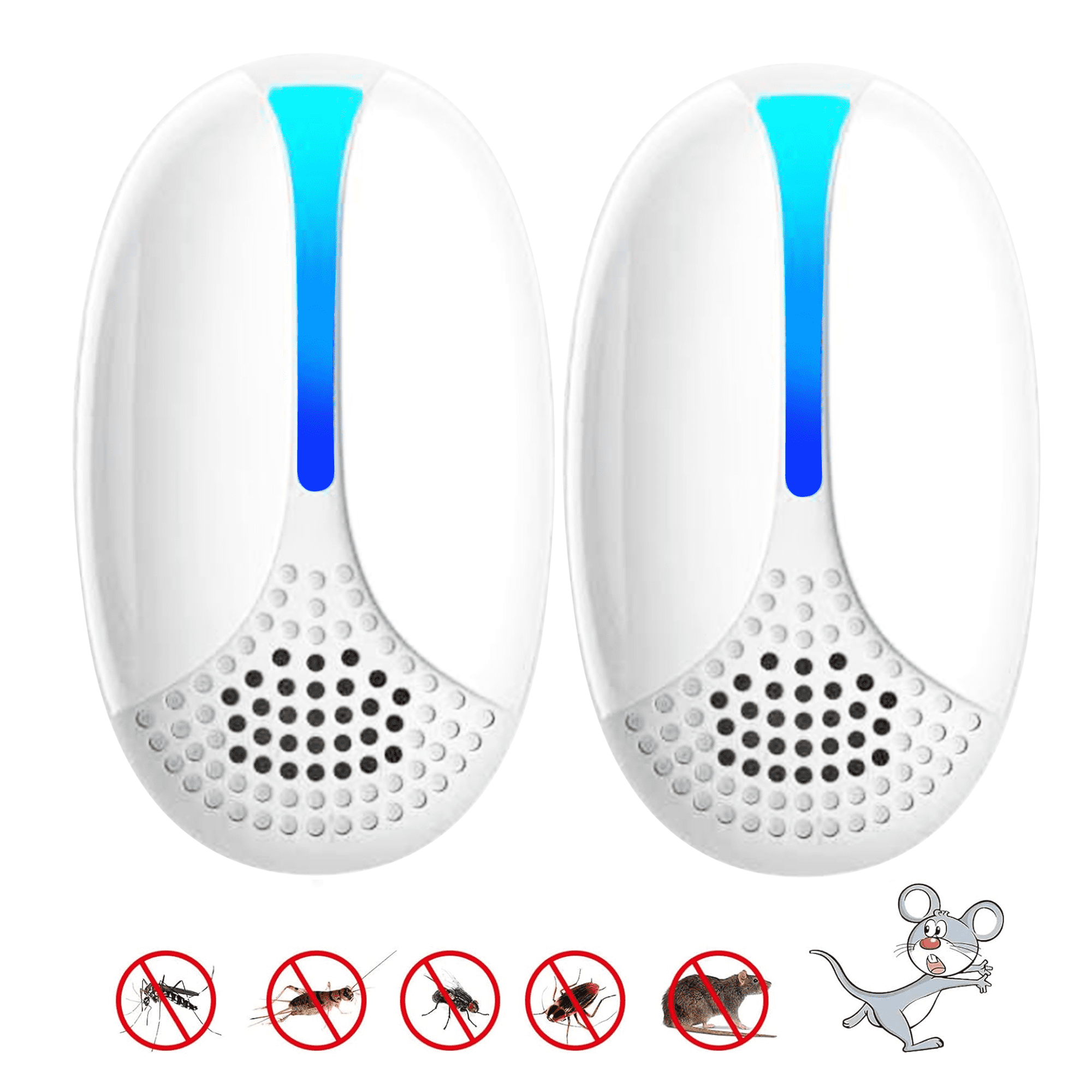 Ultrasonic Pest Control Repeler Indoor, 2 Packs Electric Pest Repeler ...