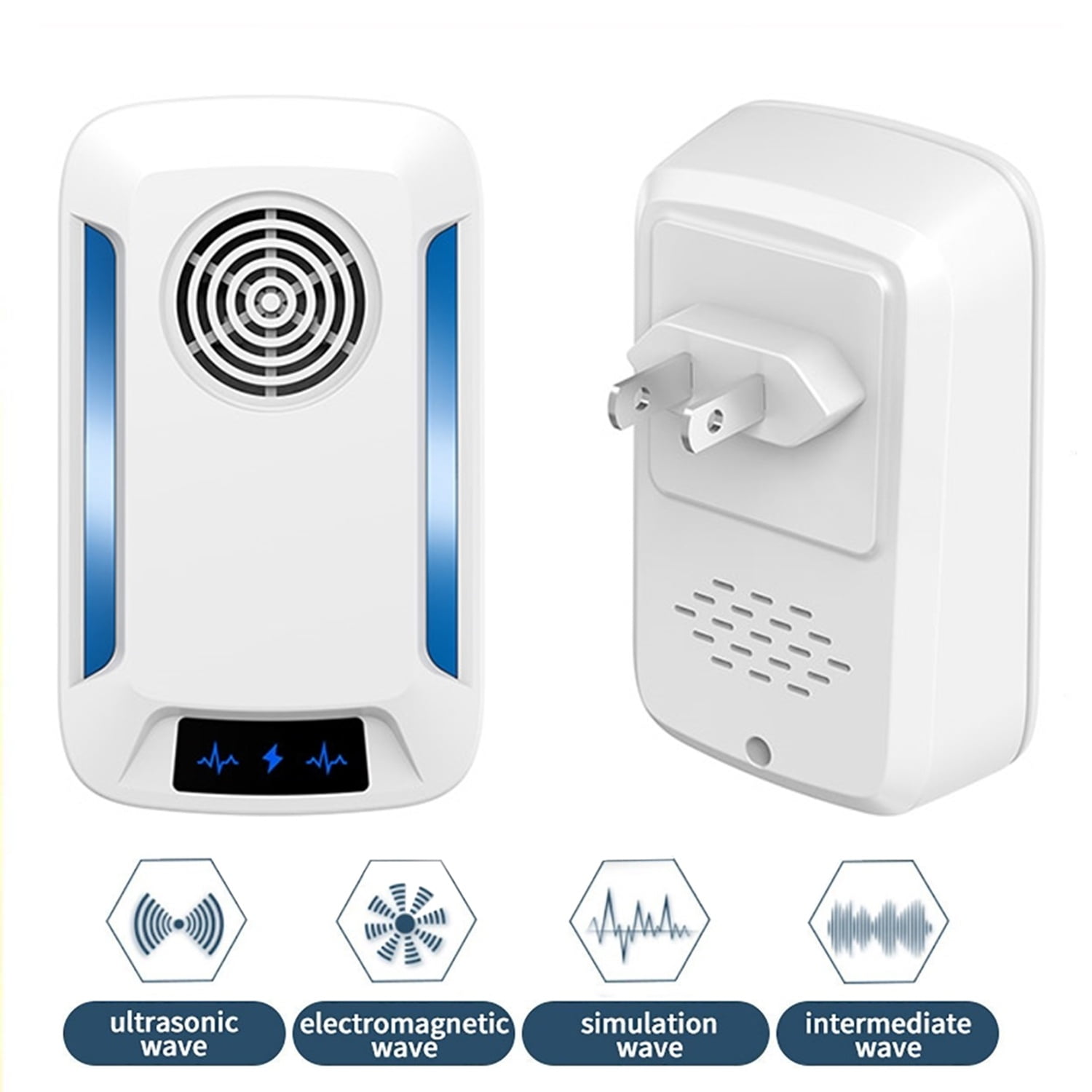 Ultrasonic Pest Control Repeller 2 Packs, Electronic Plug in Sonic ...