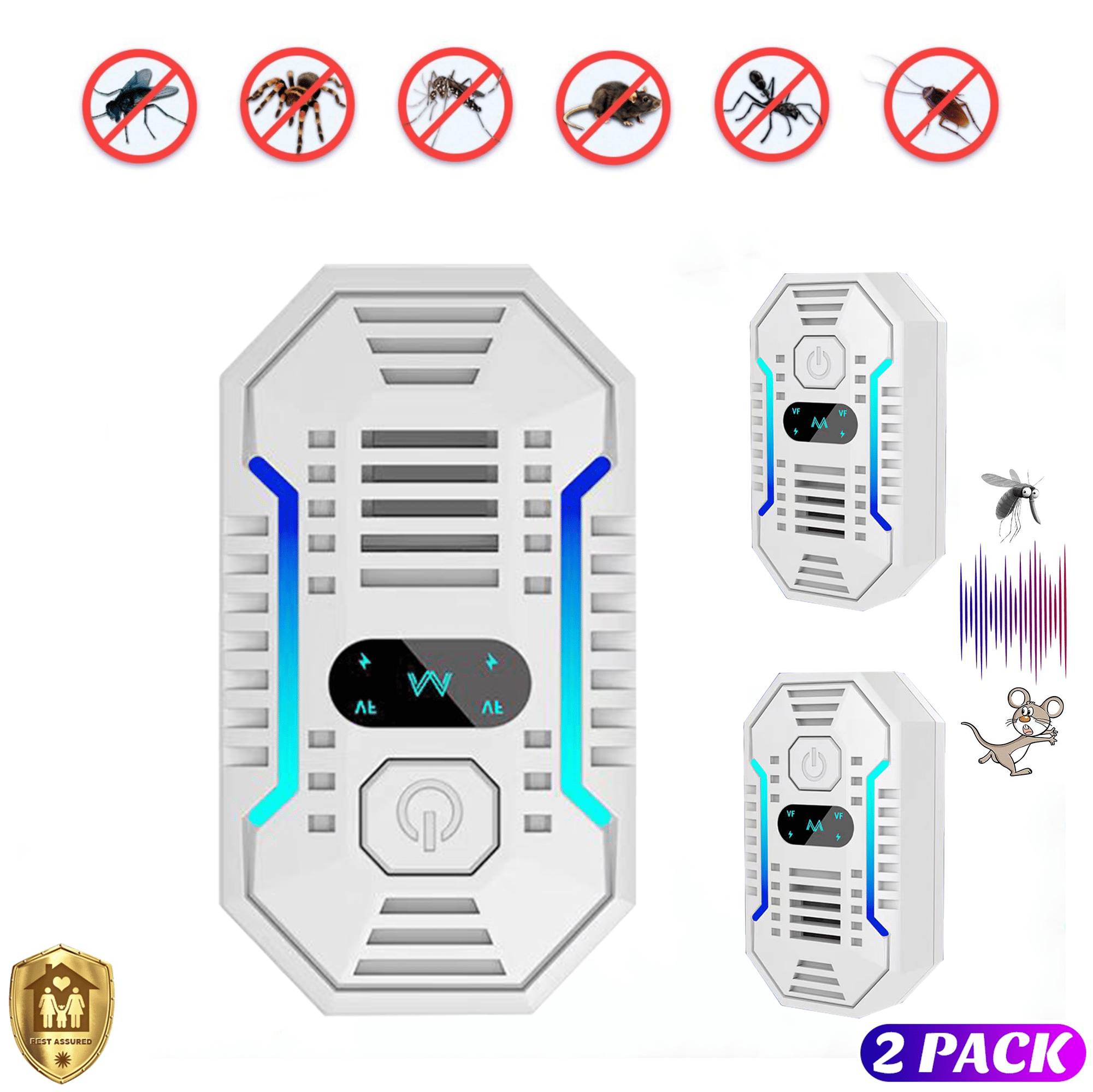 Ultrasonic Pest Control Repeller, Electronic Pest Repellent Plug in ...