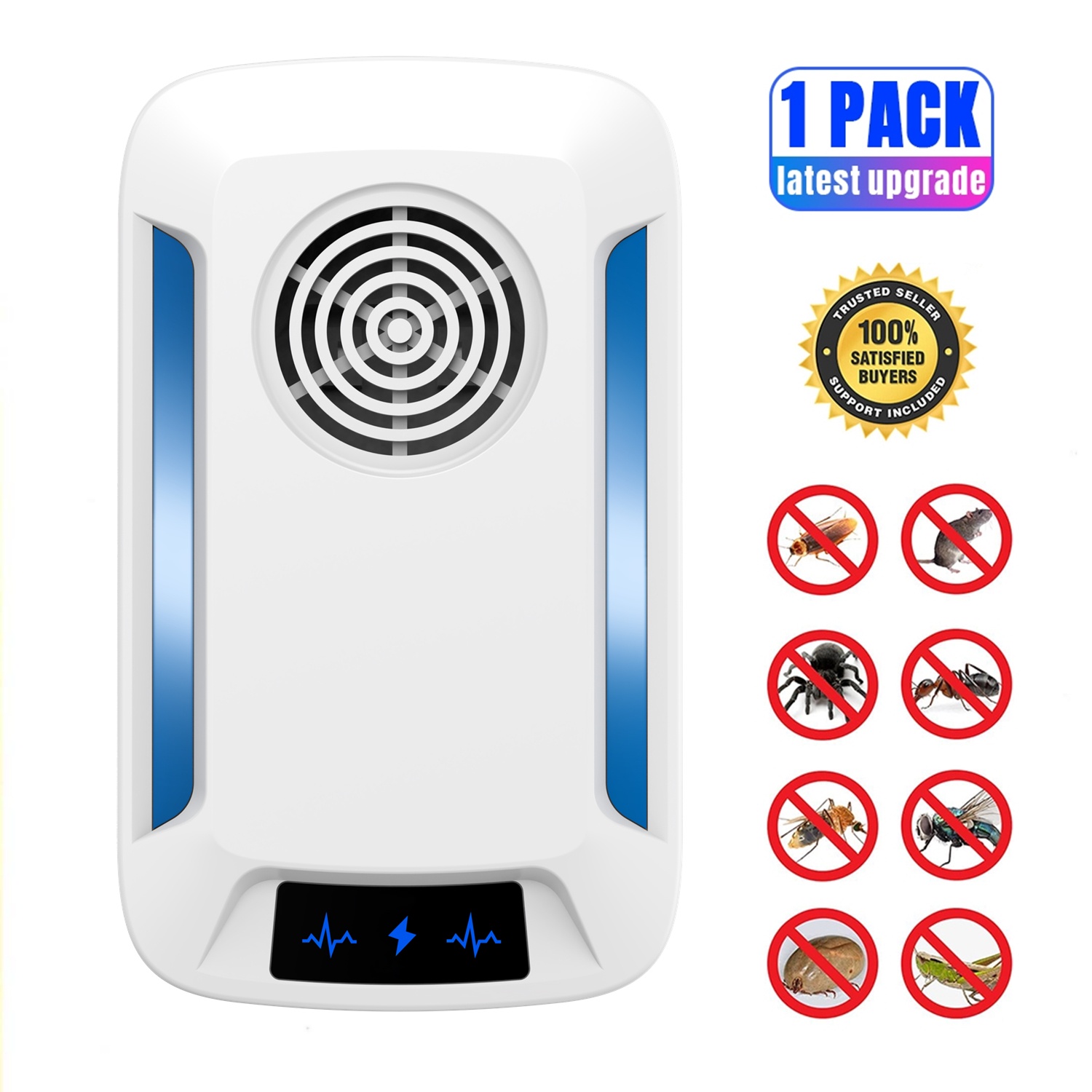 Ultrasonic Pest Control Repeller, Electronic Plug in Sonic Repellent ...
