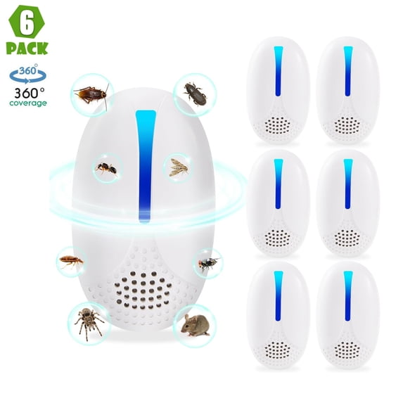 Ultrasonic Pest & Insect Repeler 6 Pack, Electronic Pest Repelent for ...