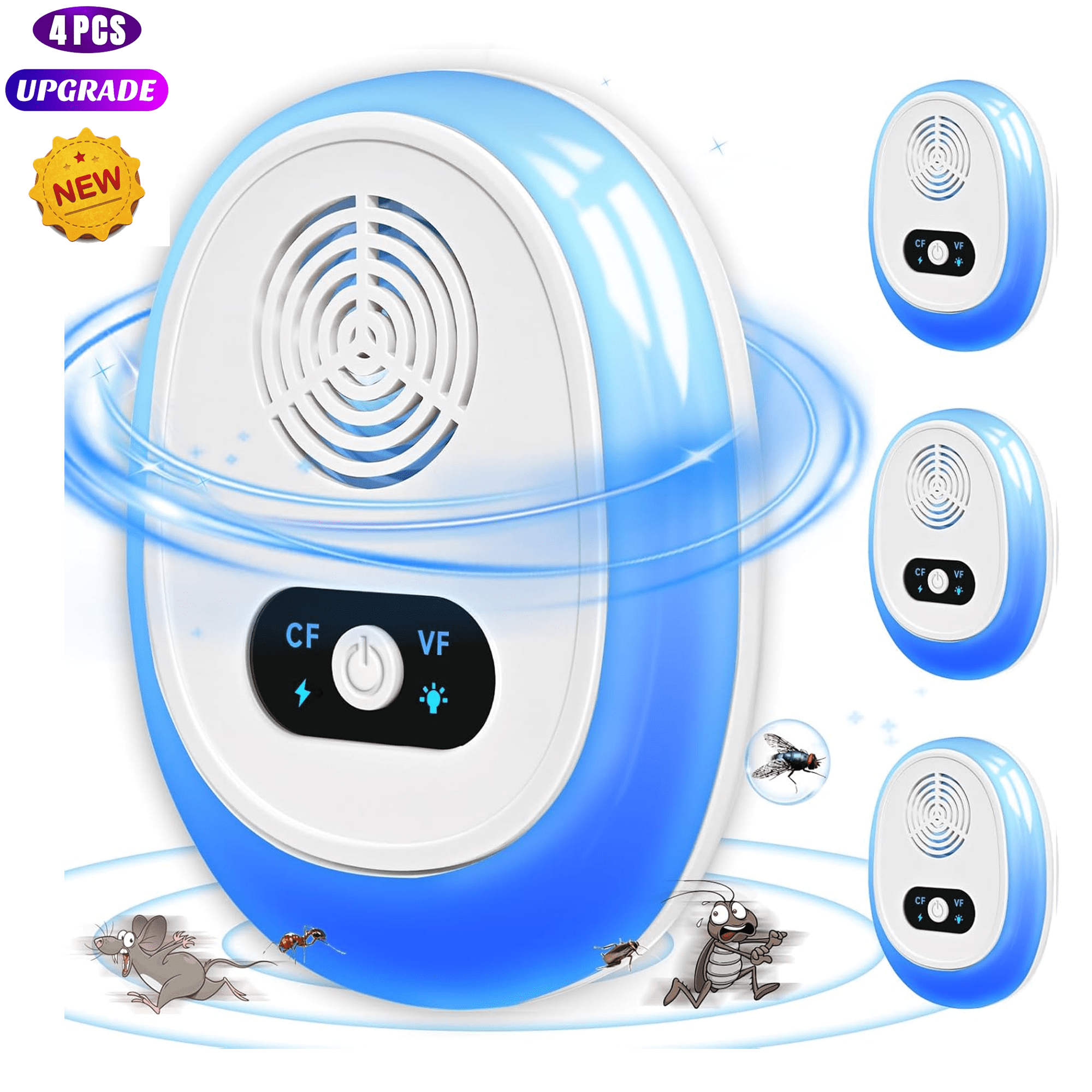 Ultrasonic Pest Repeler 4 Pack, Mice Repelent Ultrasonic Plug in ...